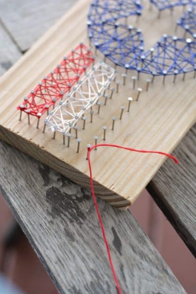 Patriotic String Art Craft - This Mama Loves