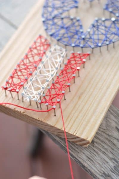 Patriotic String Art Craft - This Mama Loves