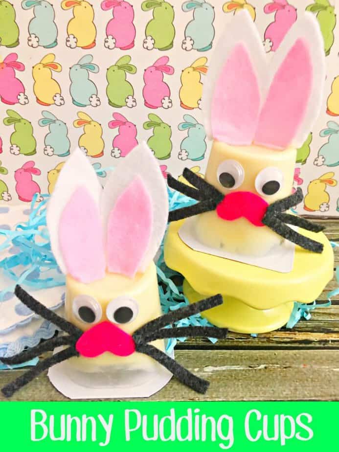 Easter Bunny Pudding Cup Craft Idea - This Mama Loves