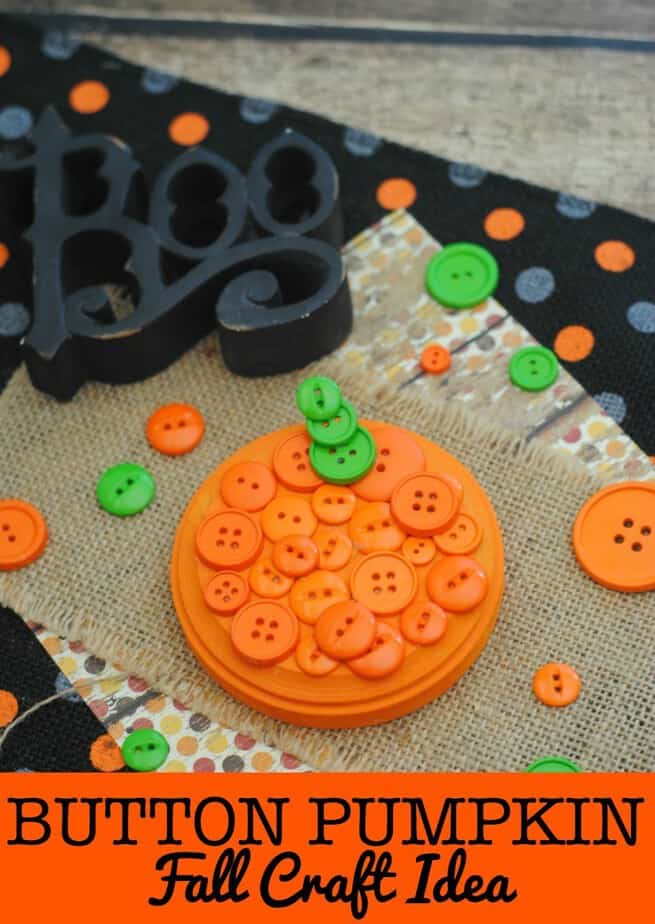 Fall Craft Idea: Button Pumpkin Craft - This Mama Loves