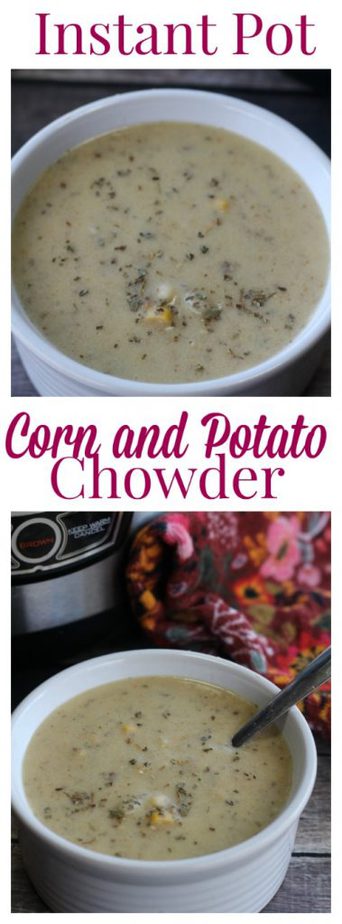 Pressure Cooker Potato & Corn Chowder | This Mama Loves