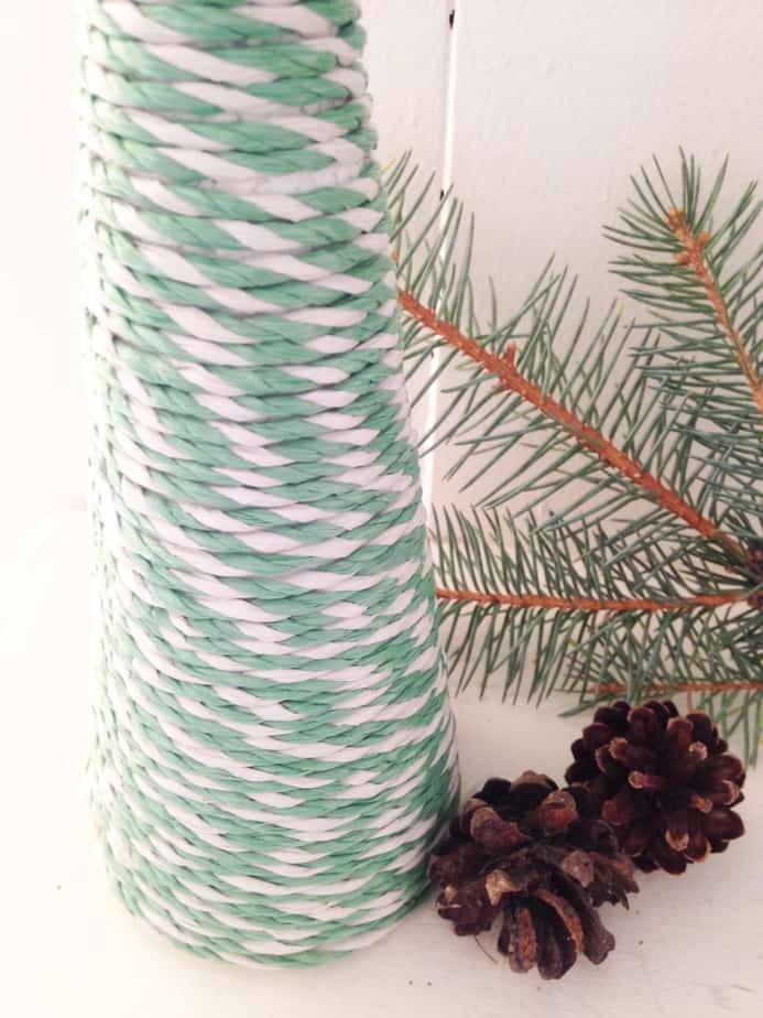 Dollar Store DIY: Twine Wrapped Christmas Tree - This Mama Loves