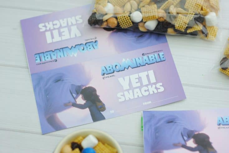 Abominable Yeti Snacks with Printable Bag Toppers! - This Mama Loves