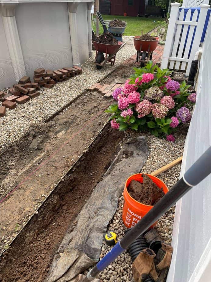 Redoing a walkway with a pipe underneath - This Mama Loves